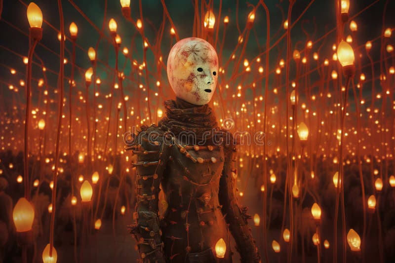 Illustration of a Fantasy Alien with a Light Bulb Stock Illustration ...