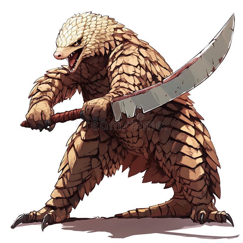 Armored Creature with a Sword Fantasy Animal Illustration Stock ...