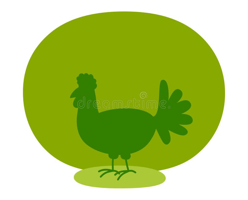 Illustration of a Farm Hen Green Color with Rounded Background - Vector ...