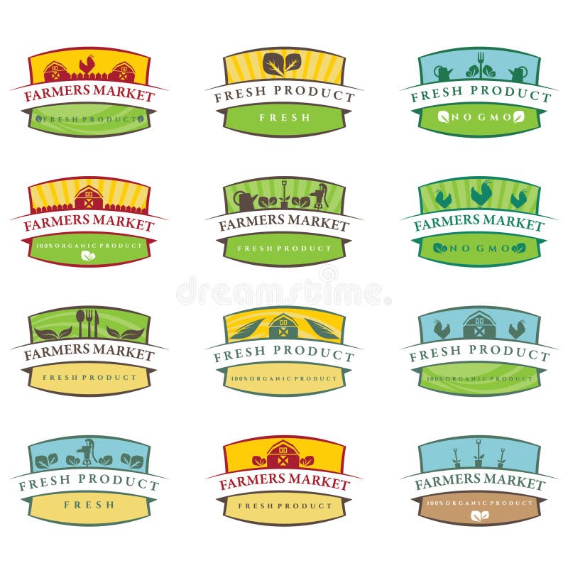 Illustration Farm Labels. Vector Stock Vector - Illustration of design ...