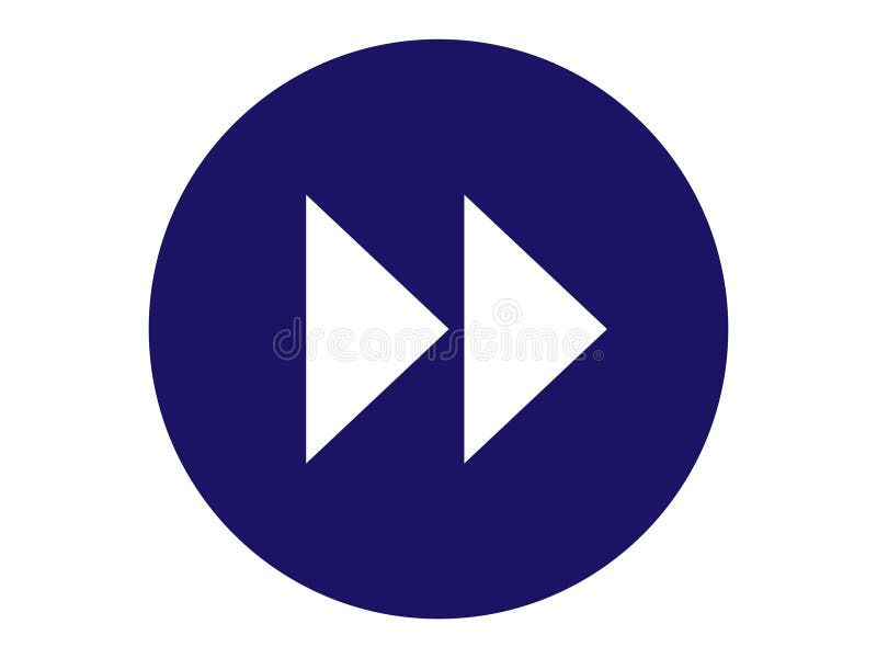 Illustration of Fast Forward Button Icon (navy) Stock Illustration ...