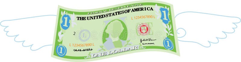 Colorful Feathered Deformed 1 Dollar Note Stock Vector - Illustration ...