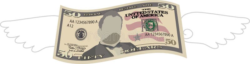 Feathered Deformed 50 Dollars Note Stock Vector - Illustration of ...