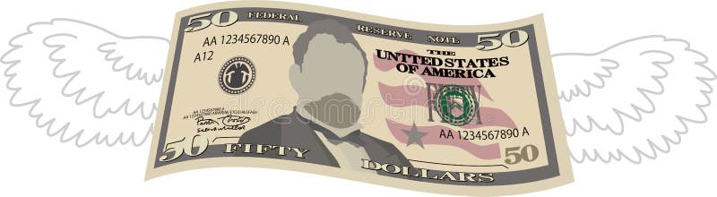 Feathered Deformed 50 Dollars Note Stock Vector - Illustration of ...