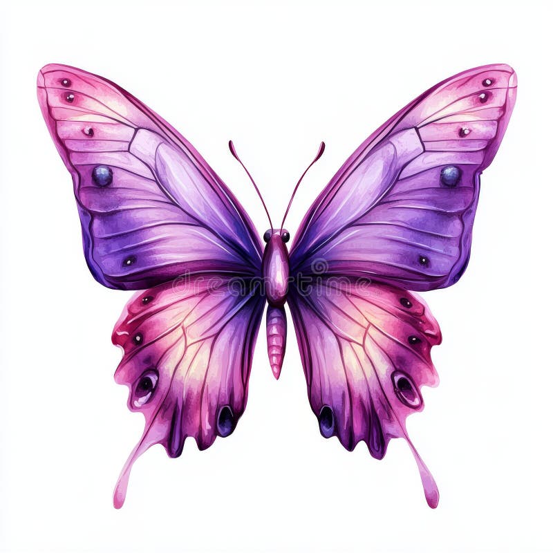 The Illustration Features a Beautiful Violet Butterfly Set Against a ...