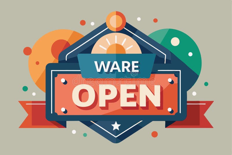 This Illustration Features a Bright, Customizable Open Sign with ...