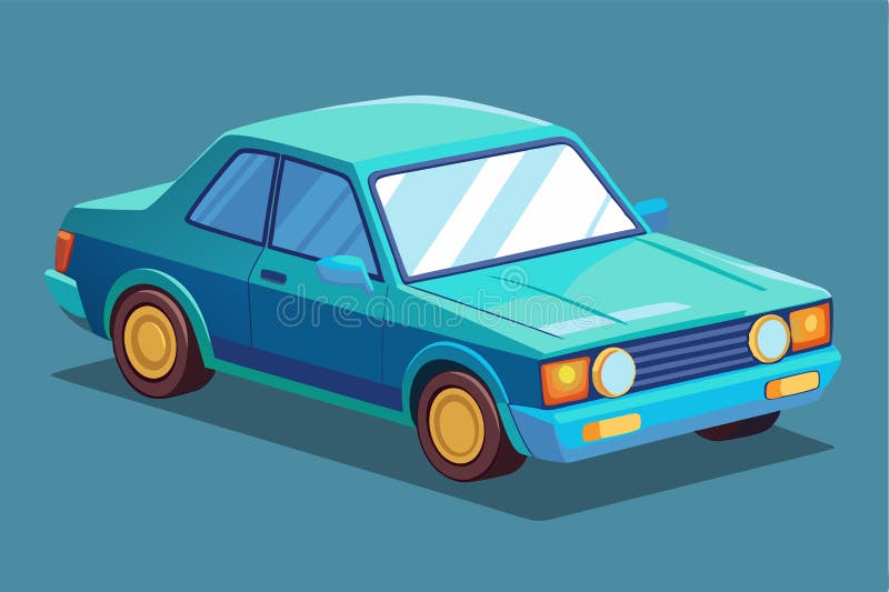This Illustration Features a Bright Sedan Car, Perfect for ...