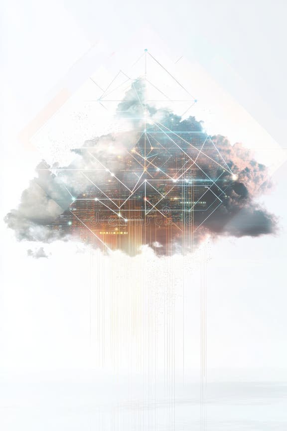 Geometric Cloud Formation in Tech Atmosphere Stock Photo - Image of ...