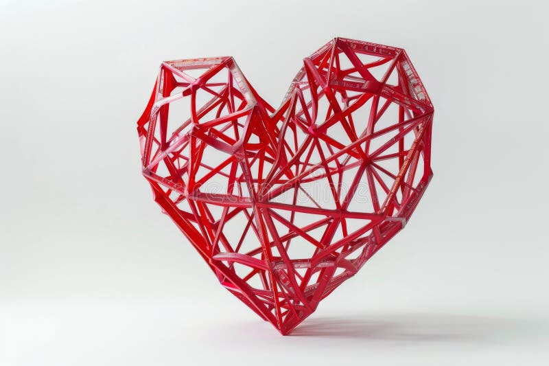 Intricate 3D Heart Design stock illustration. Illustration of ...