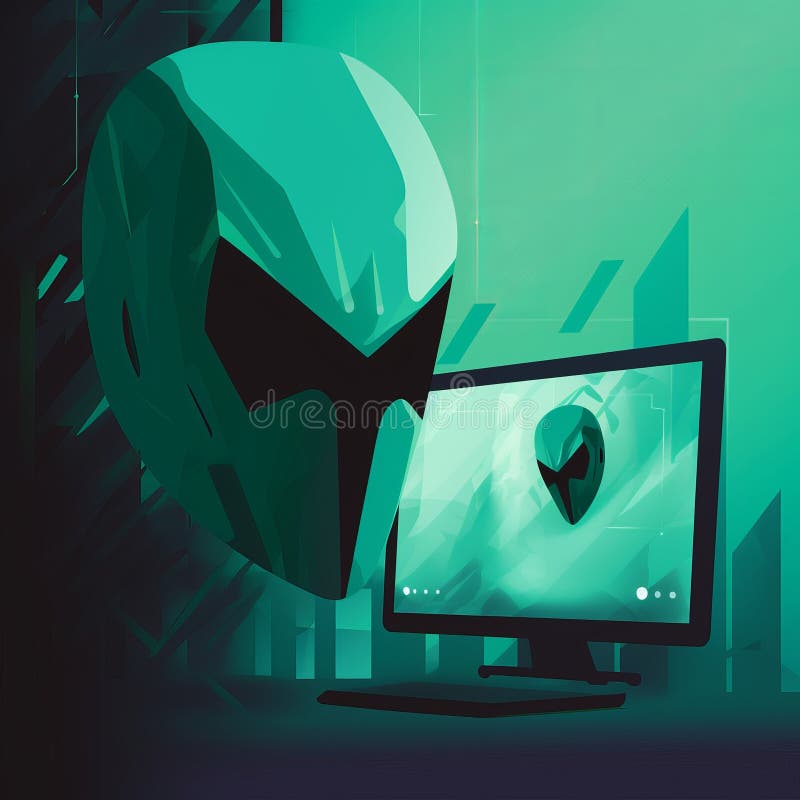 Illustration Features a Computer Screen with Logo of Cyber Attack ...