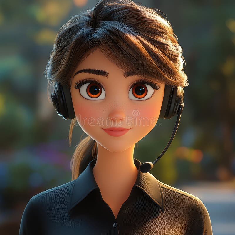 Friendly Customer Service Avatar for Engaging Virtual Assistance Stock ...