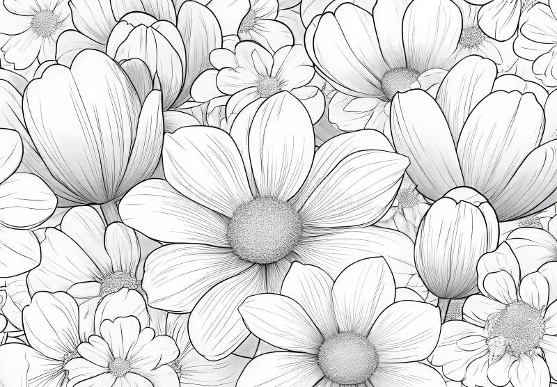 The Illustration Features an Elegant, Monochrome Floral Design ...