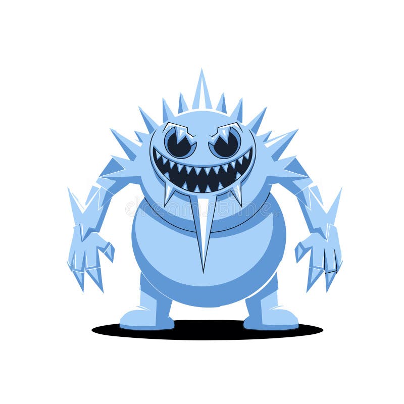 Ice Monster Character Illustration with Spiky Features and Fierce ...