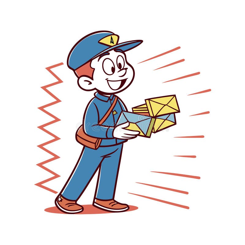 Friendly Postman Delivering Joy Stock Illustration - Illustration of ...