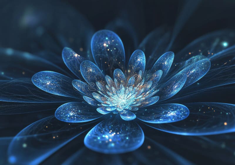 The Illustration Features a Glossy Background with Fractal Stars ...