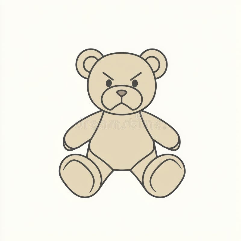 Angry Kid Teddy Bear Cartoon Sticker Stock Vector - Illustration of ...