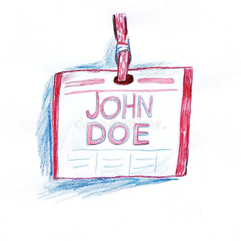 Hand-Drawn Name Tag Illustration with Red Border and Transparent ...