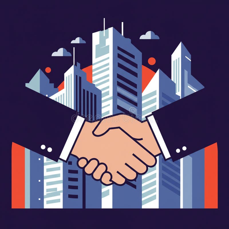 An Illustration Features a Handshake in the Foreground, Symbolizing ...
