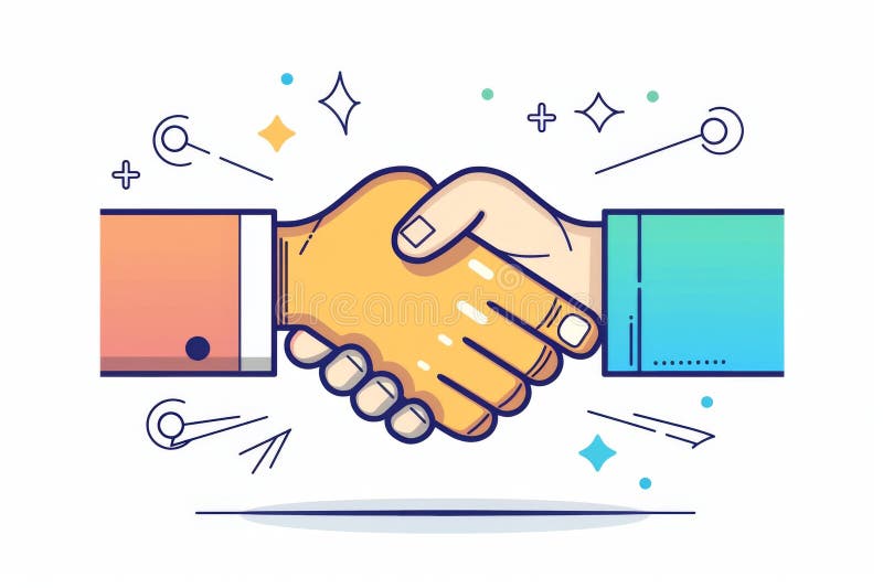 Successful Job Offer Handshake Icon Stock Illustration - Illustration ...