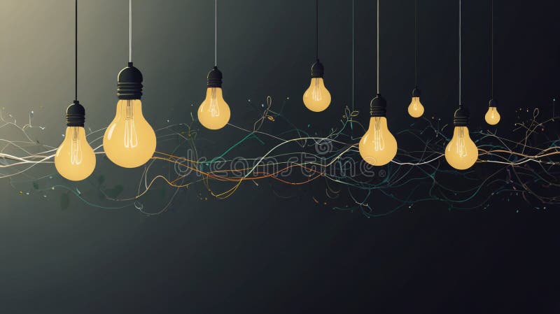 Creative Idea Light Bulbs Concept Illustration Stock Illustration ...