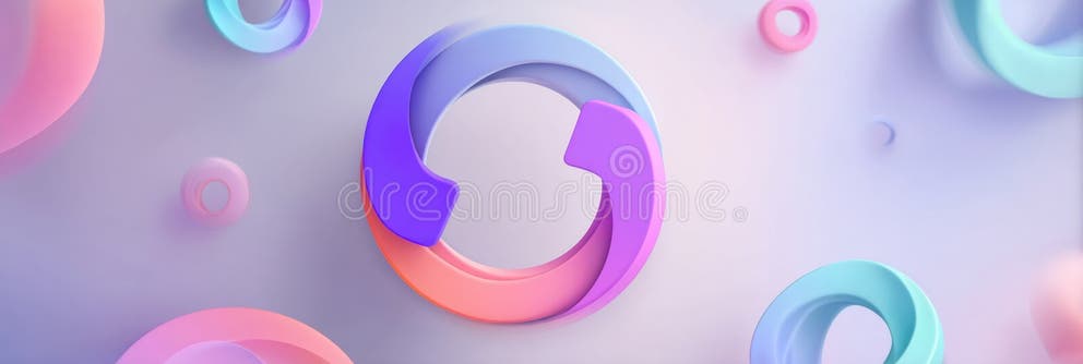 Looped Refresh Icon Illustration with Soft Colors Spinning Endlessly in ...