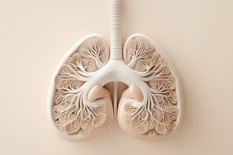 Lungs Depicted with Intricate Tree-like Structure Illustrating ...