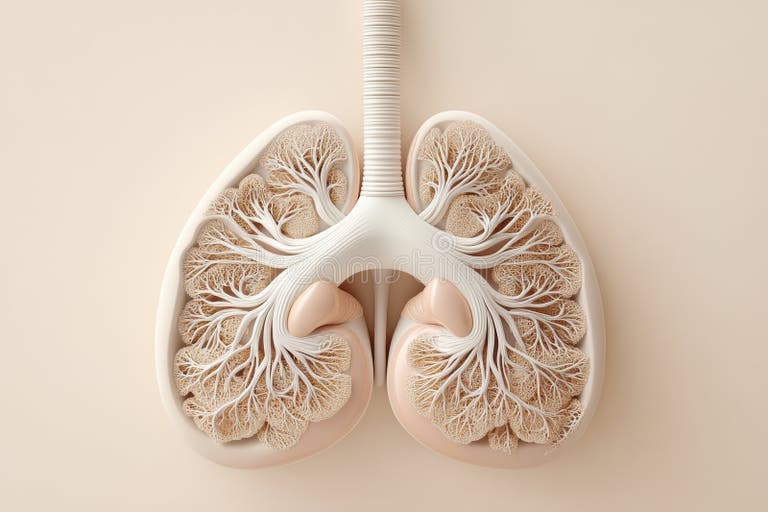 Lungs Depicted with Intricate Tree-like Structure Illustrating ...