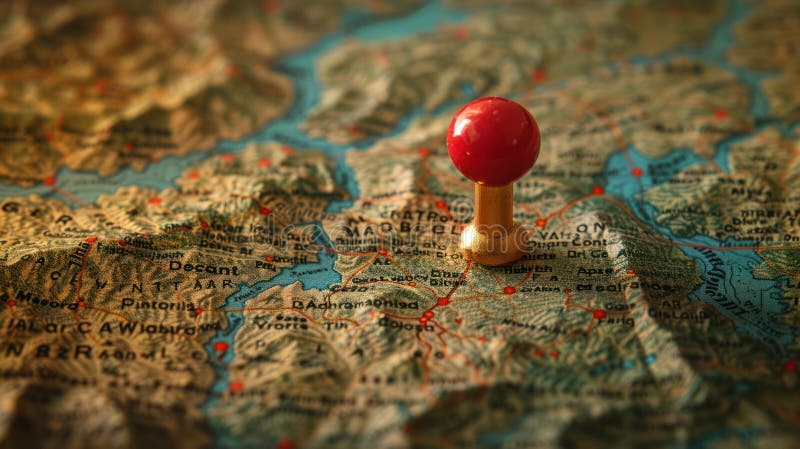Map Pin Location Illustration: Marking a Point on the Map Stock ...