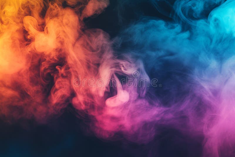 Swirling Colored Smoke Abstract Art Stock Illustration - Illustration ...