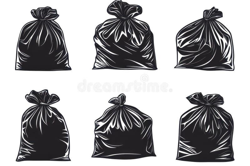 Illustration of Waste Plastic Bags Demonstrating Environmental Concerns ...