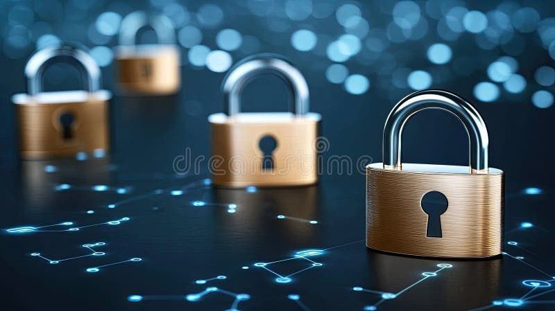 The Illustration Features Multiple Padlock Icons Connected through a ...