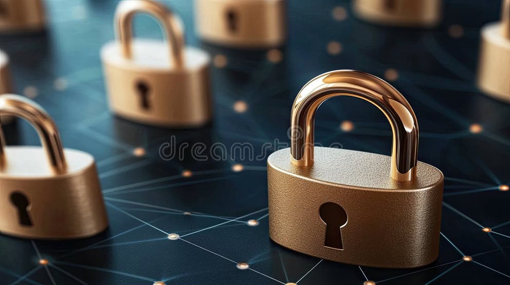 The Illustration Features Multiple Padlock Icons Connected through a ...
