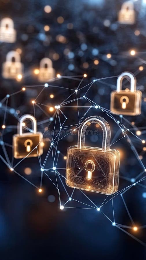 The Illustration Features Multiple Padlock Icons Connected through a ...