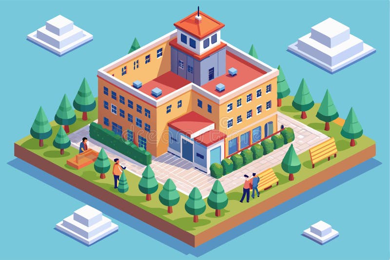 The Illustration Features an Orphanage Surrounded by Trees and ...