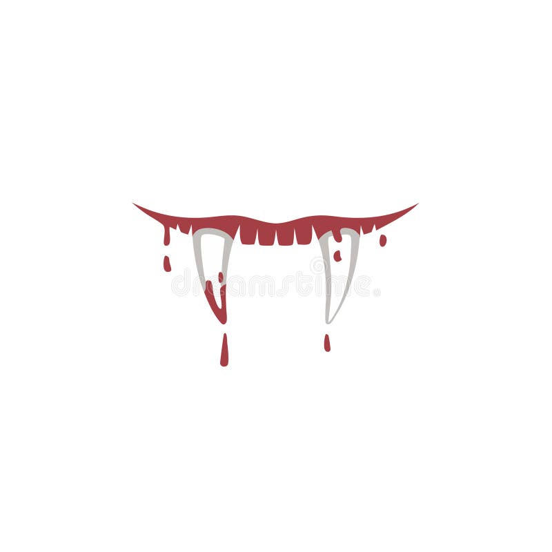 Vampire Fangs Dripping Blood Halloween Vector Art Illustration Stock ...