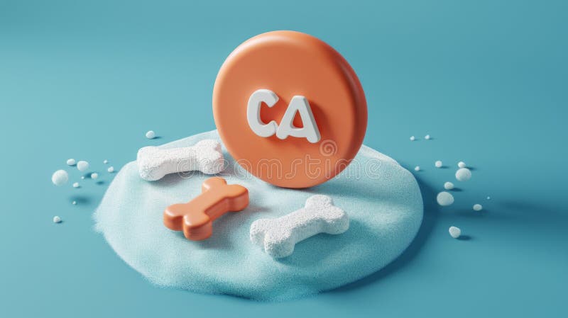 This Illustration Features Playful Dog Bones and a Vibrant Round Token ...