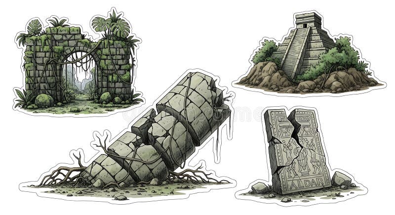 Crumbling Pillar Stock Illustrations – 166 Crumbling Pillar Stock ...