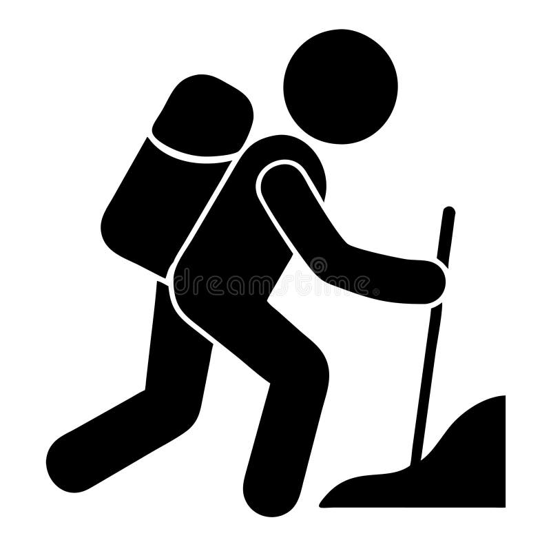 Hiking Backpacker Illustration for Outdoor Adventure and Trekking ...