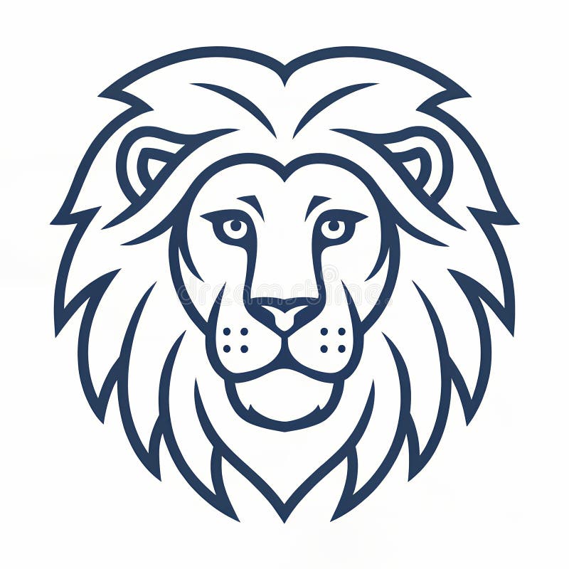 Lion Head Outline Illustration Stock Illustration - Illustration of ...