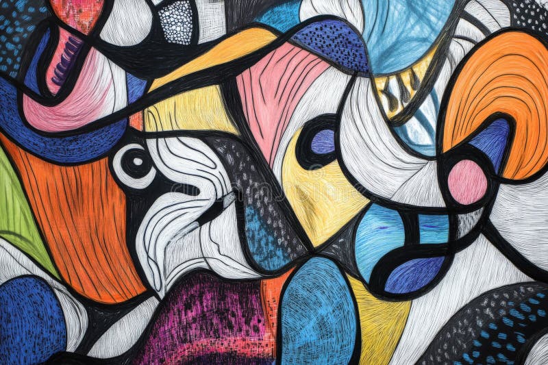 A Black and White Drawing of Cartoon Characters on a White Background ...