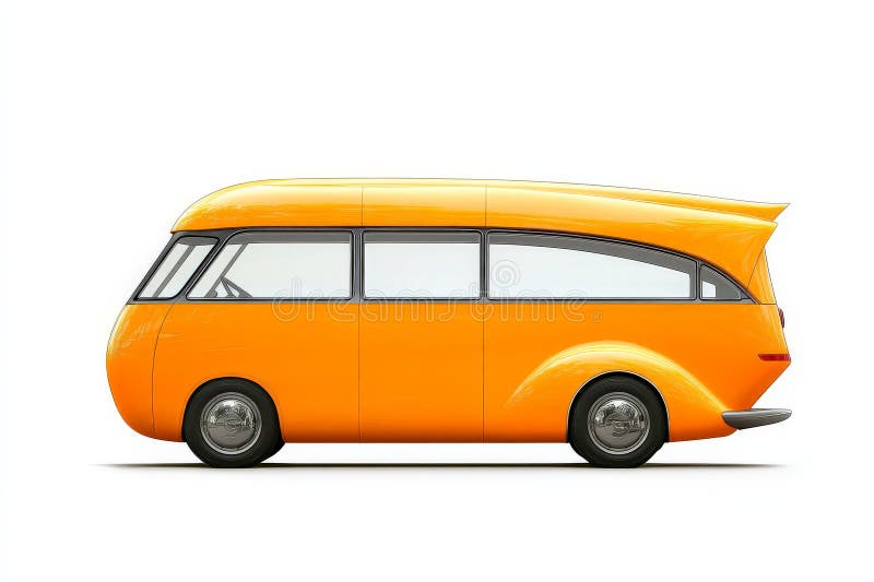 Vibrant Orange Aerodynamic Bus Stock Illustration - Illustration of ...