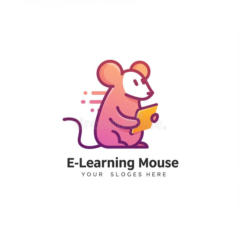Illustration Features a Stylized Mouse Character Sitting Upright ...