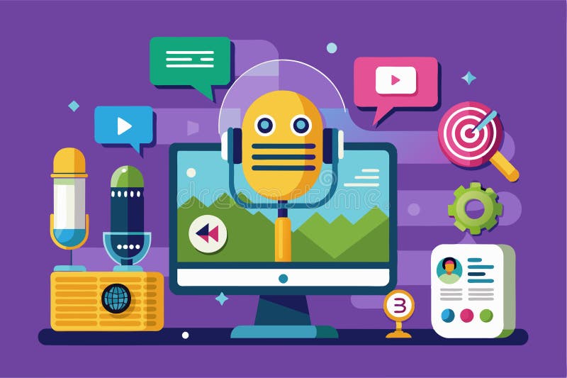 This Illustration Features a Voice Control Setup Highlighting Engaging ...