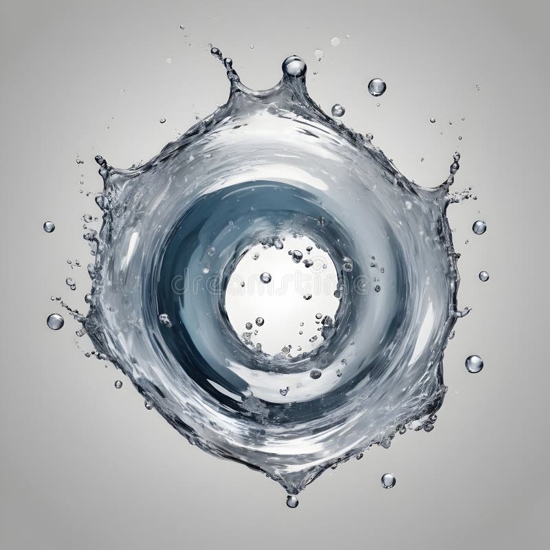 Water Swirl with Bubbles on a Gray Background, Water Splash Isolated ...