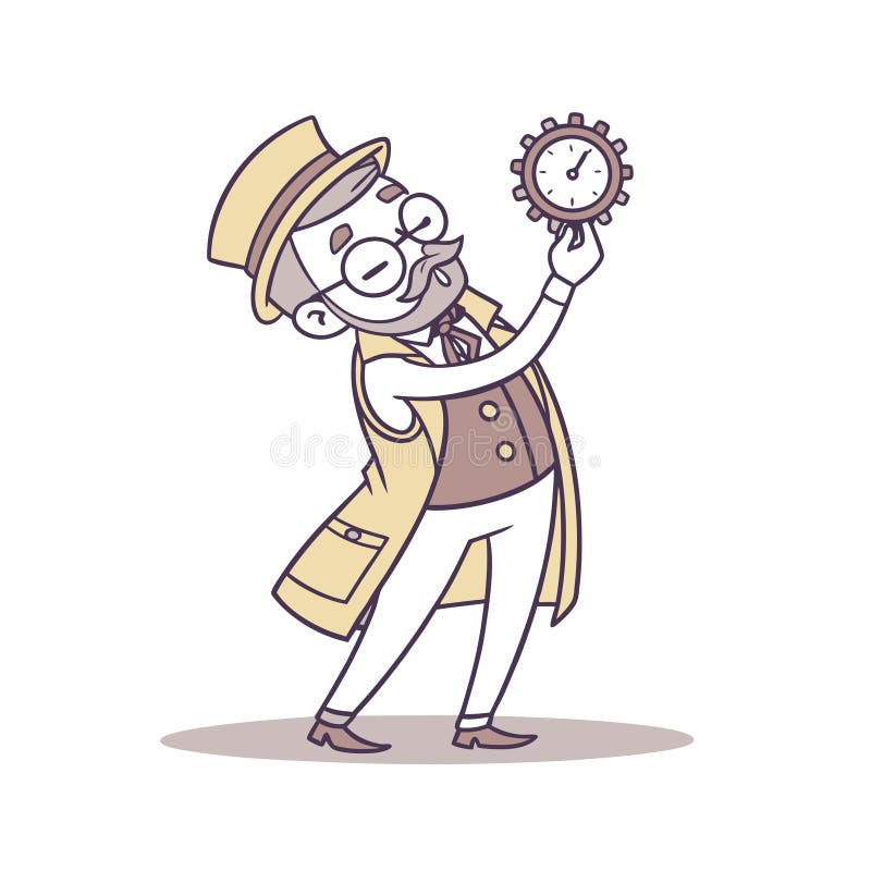 Develop a Whimsical Stylish Watchmaker Character Stock Vector ...