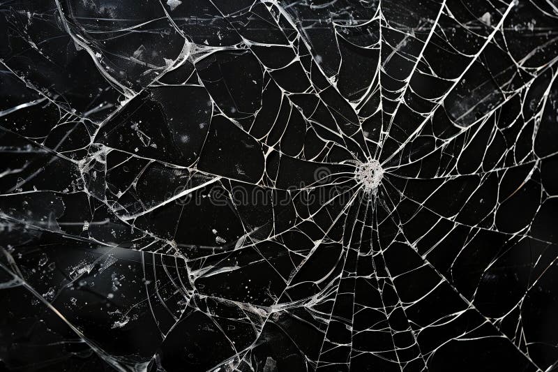 Featuring a Abstract Spider Web on a Black Background, a Broken Screen ...