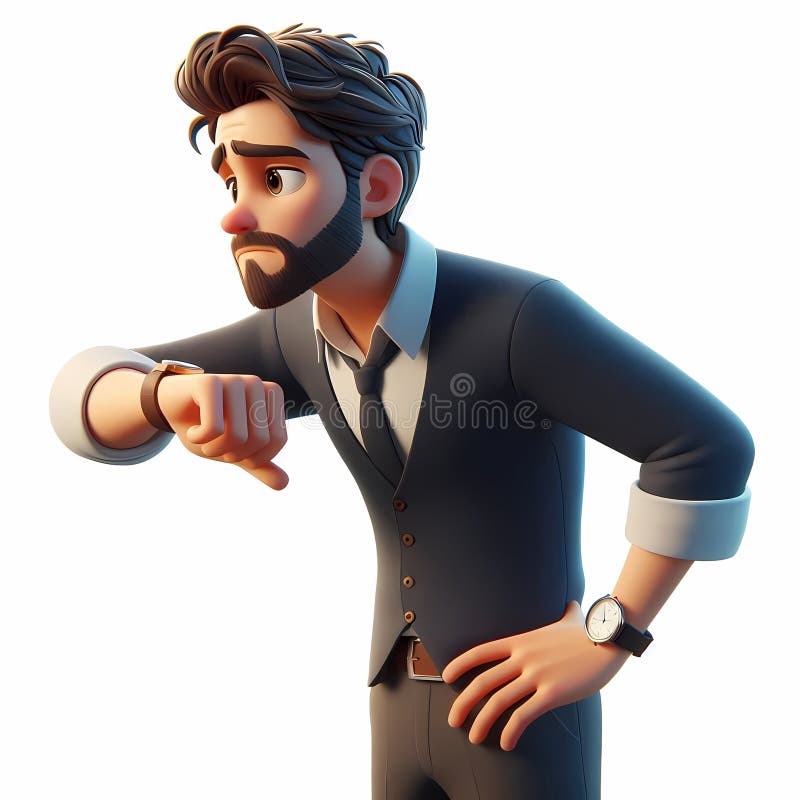 Dynamic Man in Motion Thinking Stock Illustration - Illustration of ...