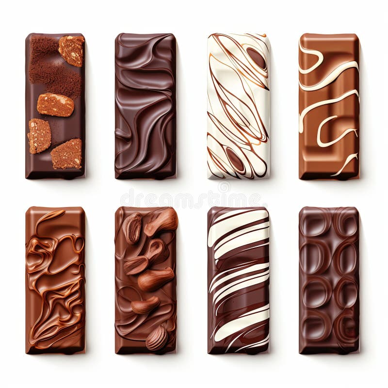 Illustration Featuring an Assortment of Different Chocolate Bars on ...