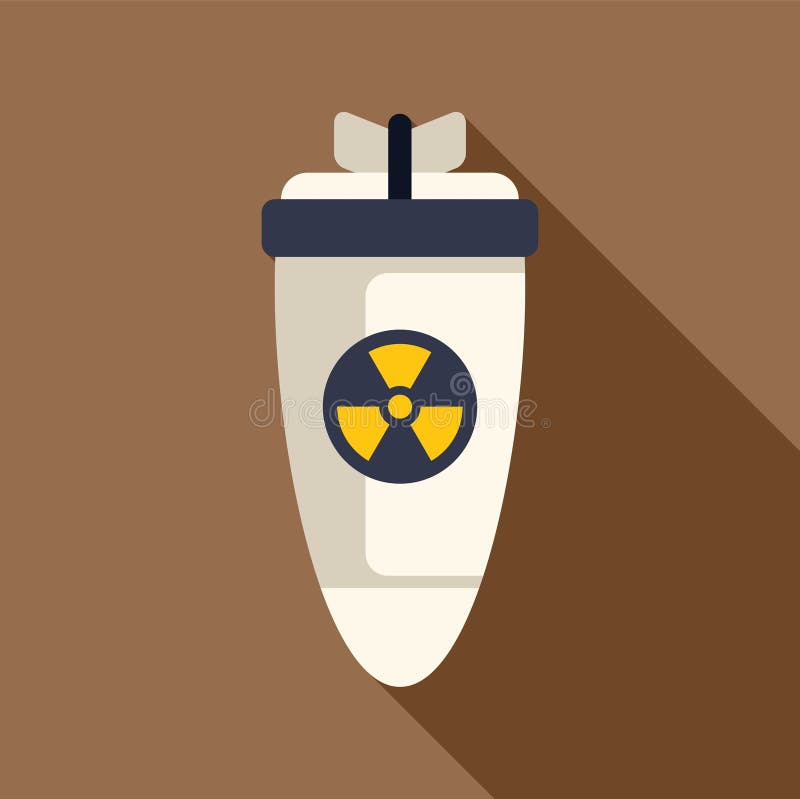 Atomic Bomb with Yellow Radioactive Sign and Long Shadow Stock ...
