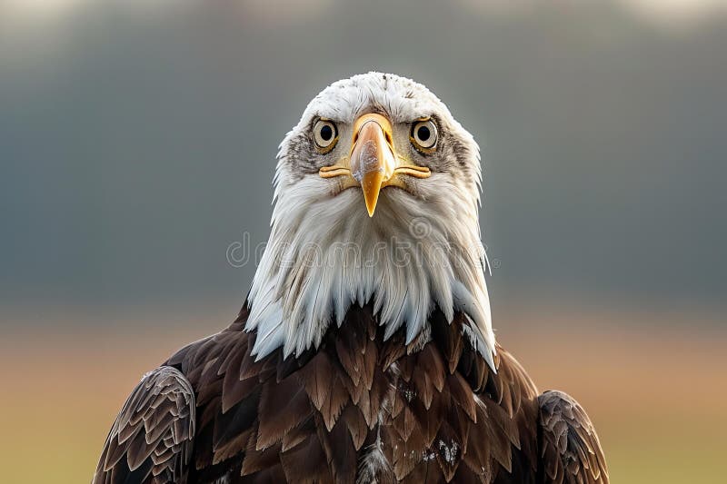 Featuring a Bald Eagle with Big Eyes on a Large Field, High Quality ...